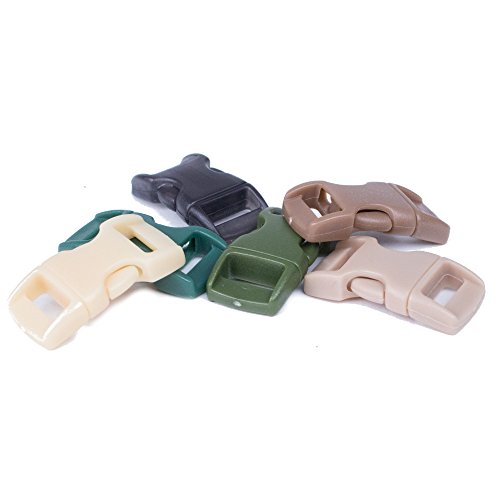 West Coast Paracord Jig Bracelet Maker 550lb Parachute Cord - Pack of 6 Cords and 6 Buckles - Heavy Duty Buckles (Camo)