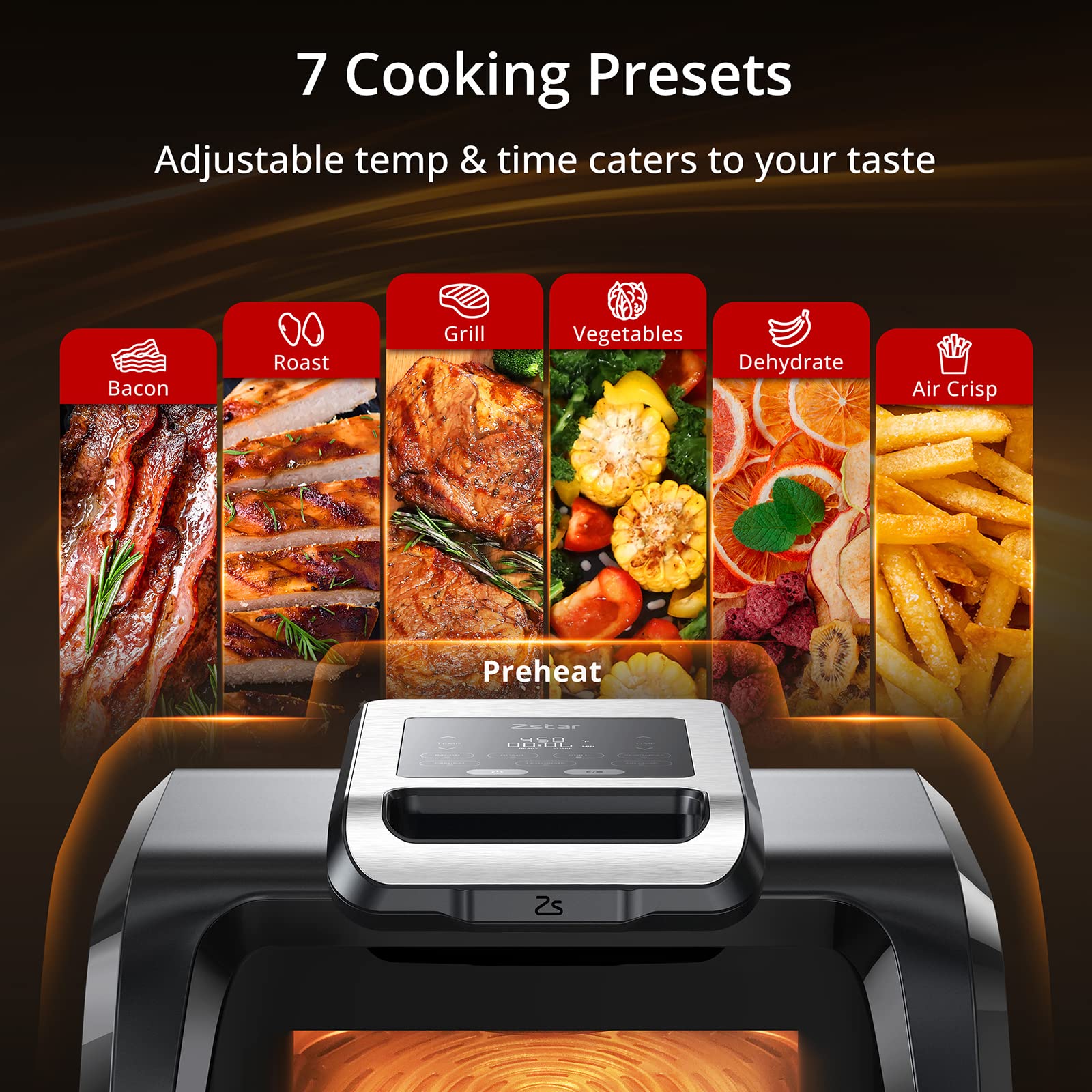 Indoor Grill Smokeless, Air Fryer Grill Combo with Adjustable Temperature to 450°F, Electric Grill with Viewing Window, Removable Nonstick Grate, Fast and Even Heating, 4Qt for Family, with Tongs