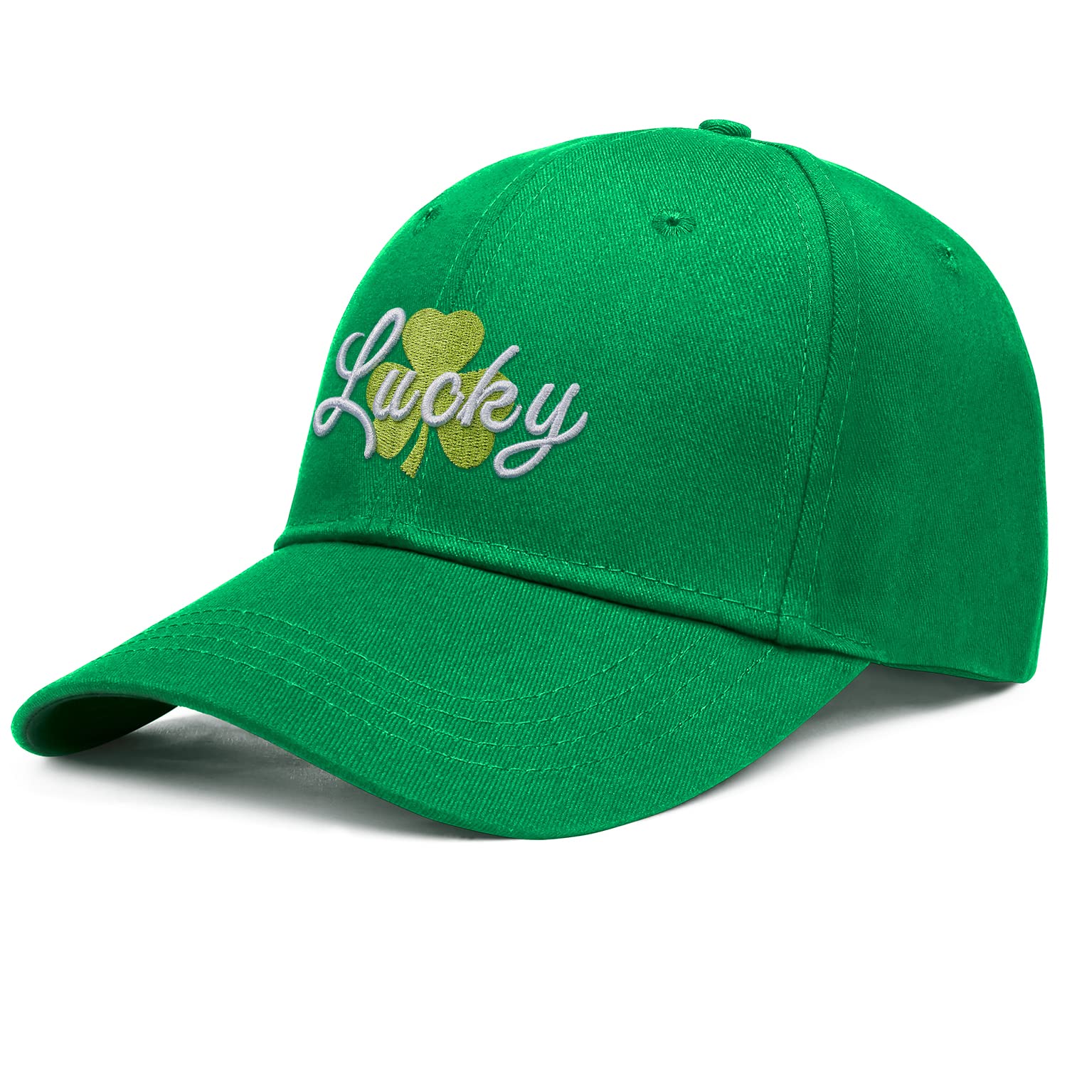 LHSCVJSEKL St Patricks Day Hat Lucky Embroidered Baseball Cap Shamrock Hat Clover Saint Pattys Hat Men Women Green Adjustable