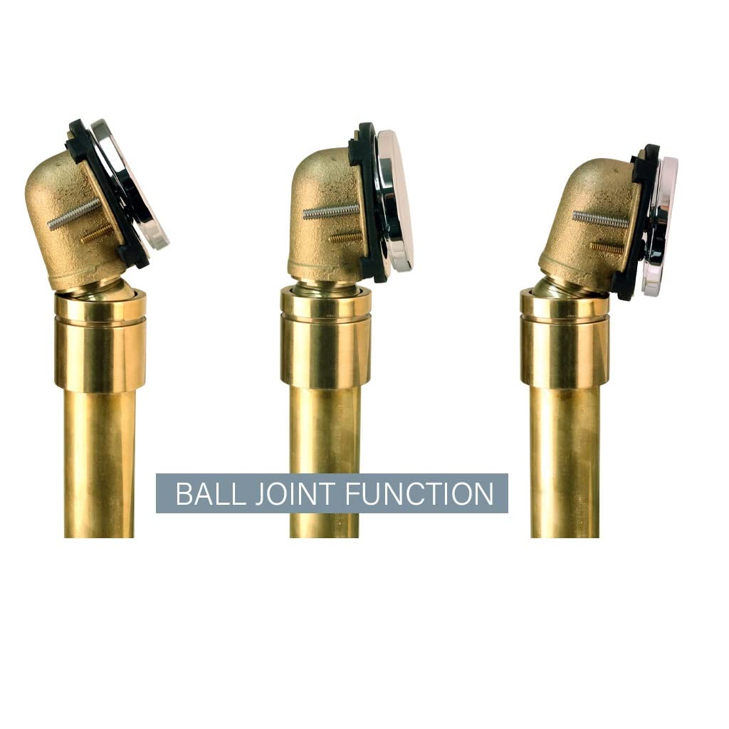 Westbrass D326HBJ-05 25" Bath Waste Assembly with Ball Joint, Tip-Toe Drain and Illusionary Overflow Faceplate, Polished Nickel