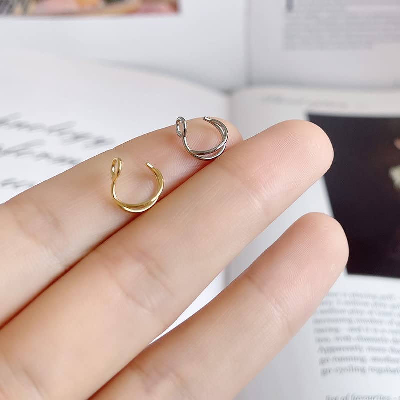 Incaton Magnetic Nose Stud Hoop Stud Double Fake Noe Rings for Women Men