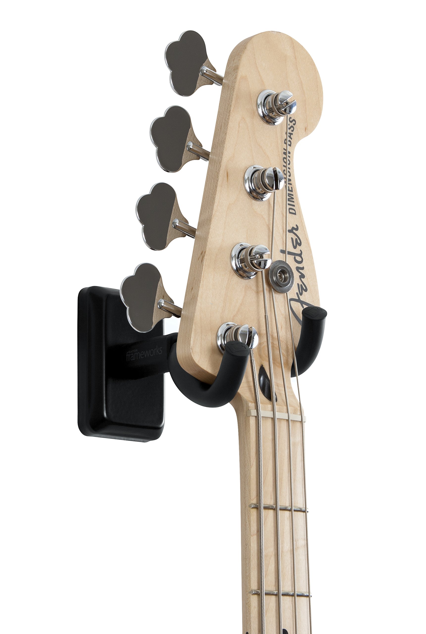 Gator Frameworks Acoustic/Electric Guitar Wall Hanger with Black Mounting Plate (GFW-GTR-HNGRBLK)