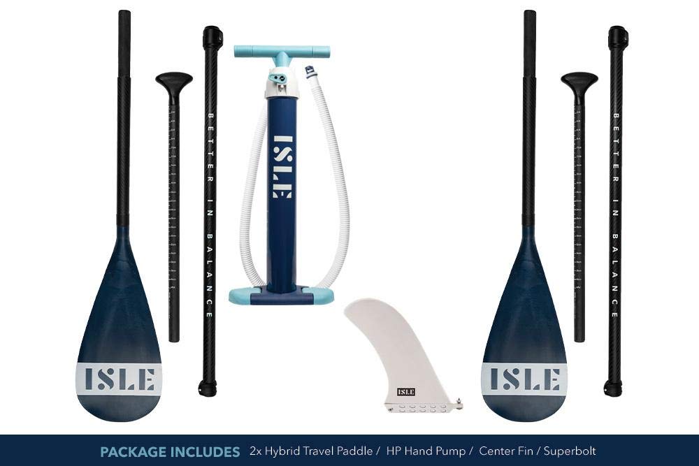 ISLE Megalodon Inflatable Stand Up Paddle Board & iSUP Bundle Accessory Pack — Up to 1,050 lbs Capacity — Durable, Lightweight with Stable Stance — 15' L x 56" W x 8" Thick