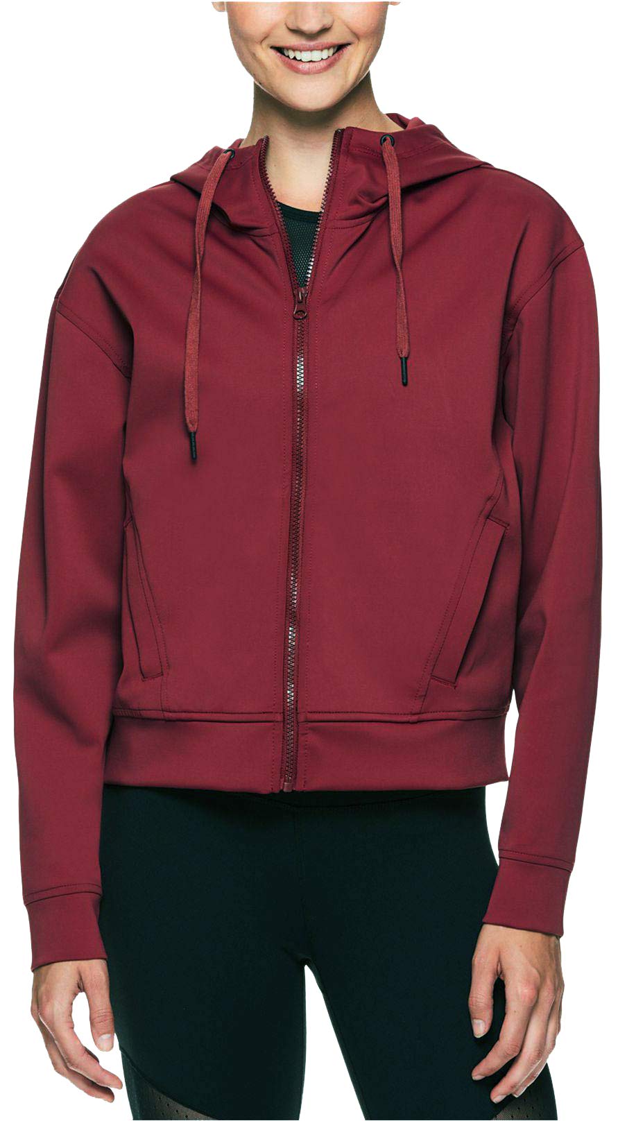 Gaiam Lightweight Neoprene Hooded Jacket Burgundy (XS)