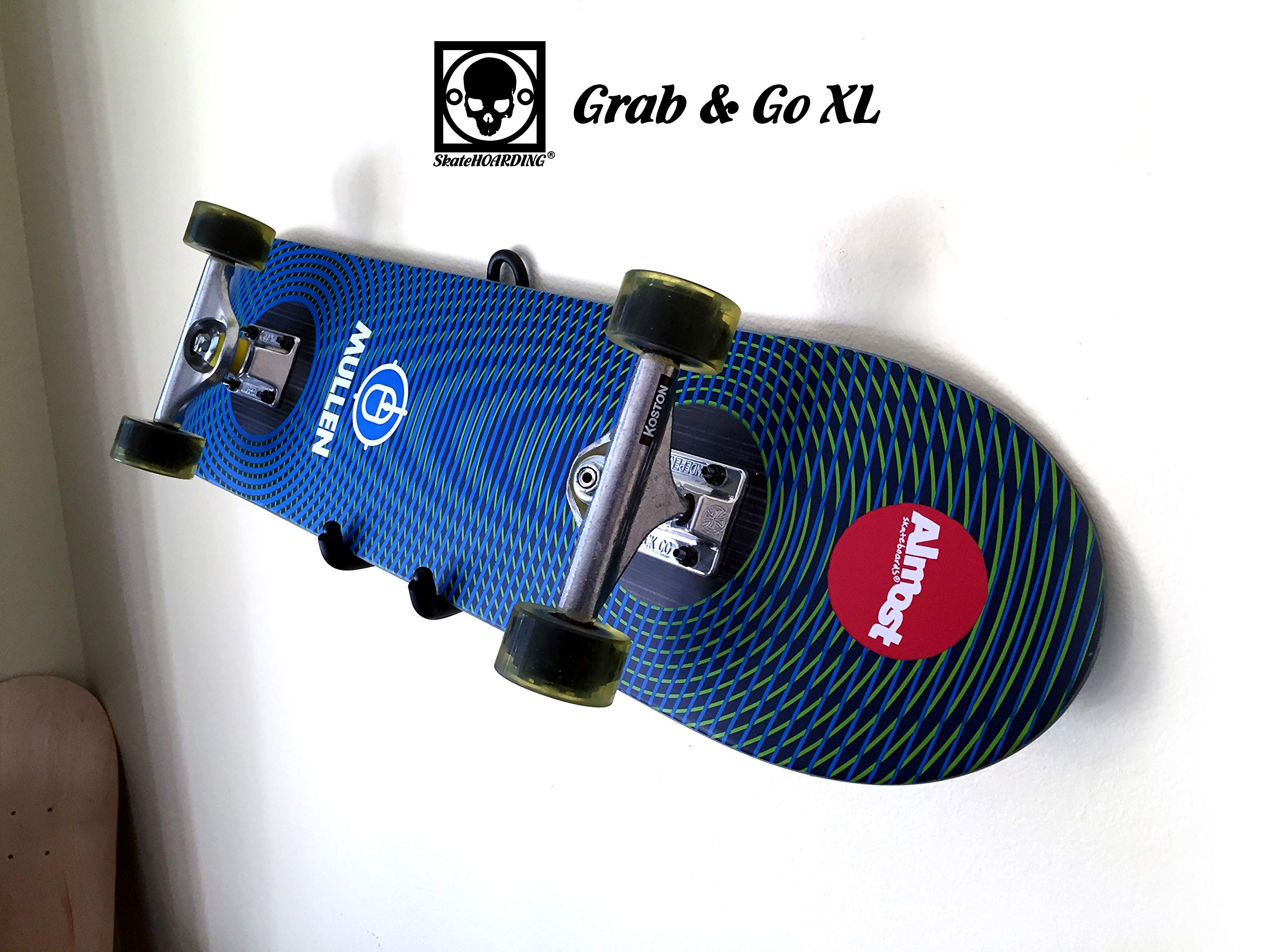 Grab & Go XL Horizontal Longboard Skateboard Wall Hanger Mount Rack