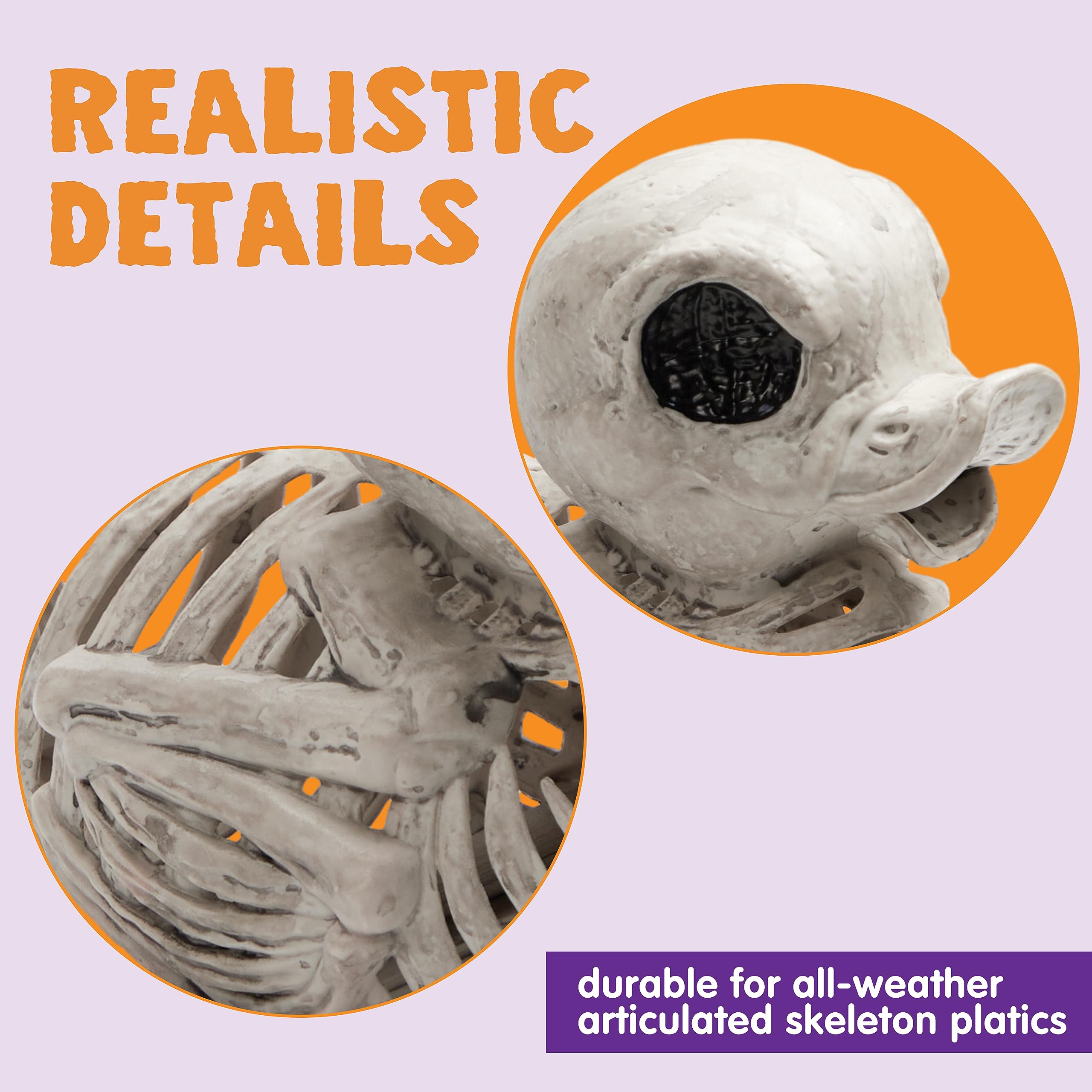 JOYIN 2 PCS 4.5” Halloween Duck Skeleton Plastic Bones for Spooky Halloween Decor, Indoor Outdoor Prop