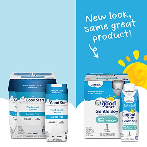 Gerber Good Start Ready to Feed Baby Formula, Soy, Lactose Free, 8.45 Fl Oz (Pack of 16)
