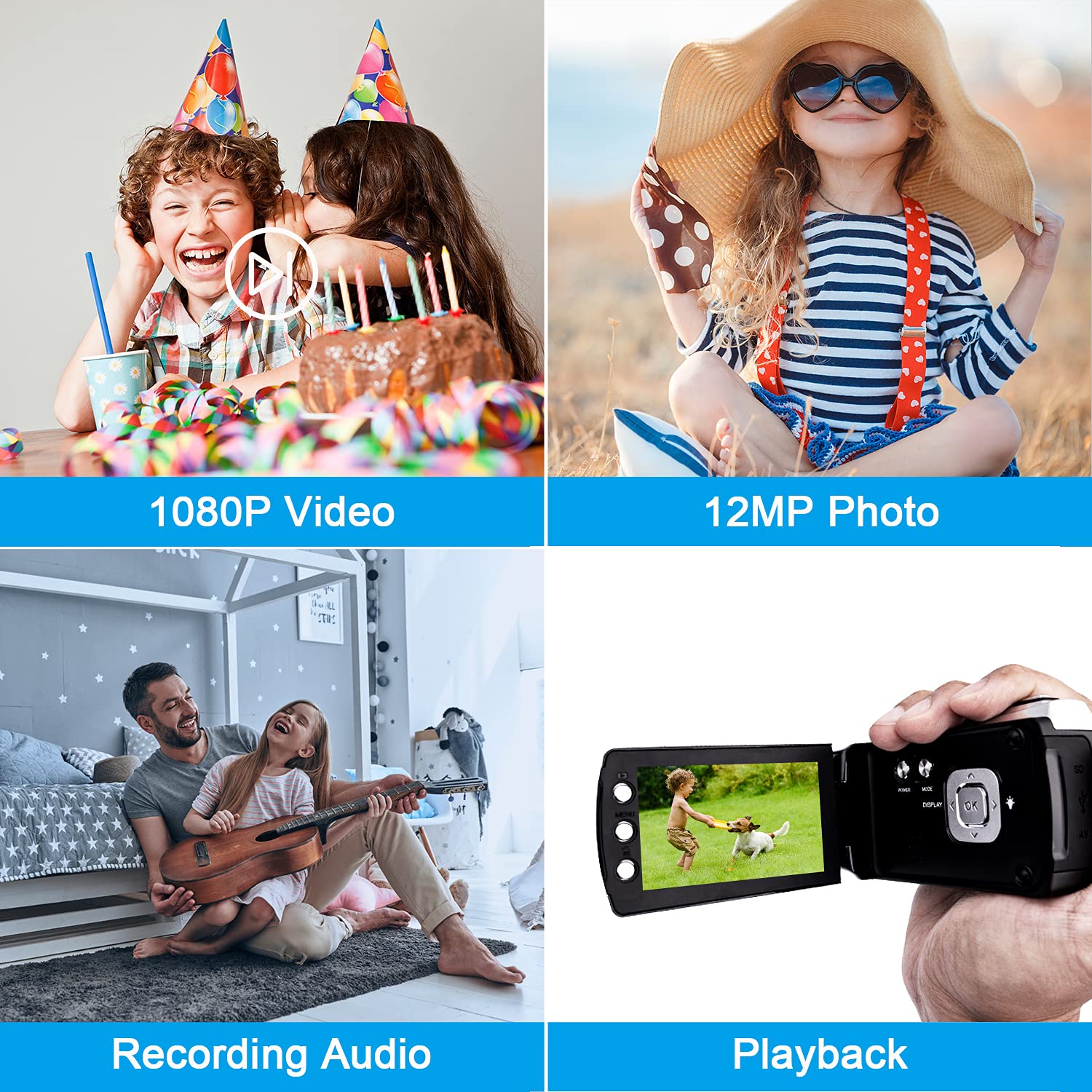 Heegomn Video Camera Camcorder 1080P 36MP Video Recorder Camera Vlogging Camera for YouTube TikTok Digital Camera Recorder Kids Camcorder with 2.8" LCD Screen,8X Digital Zoom for Teens Beginners
