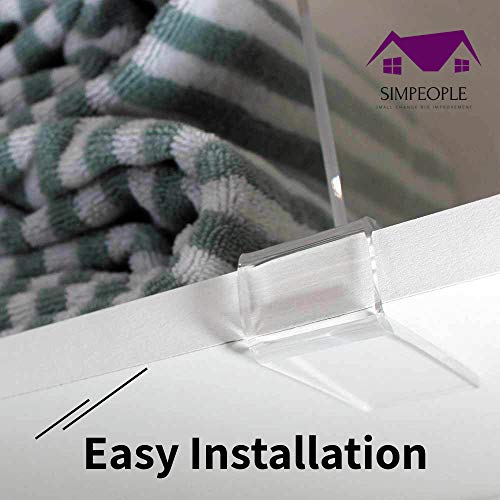 HANI Simpeople 4 PCS Clear Acrylic Shelf Divider, Adjustable Closet Organizer for Bedroom, Bathroom Kitchen Shelving Storage Shelf Shoe Organizer Book Shelf Organizer Purse Organizer Closet