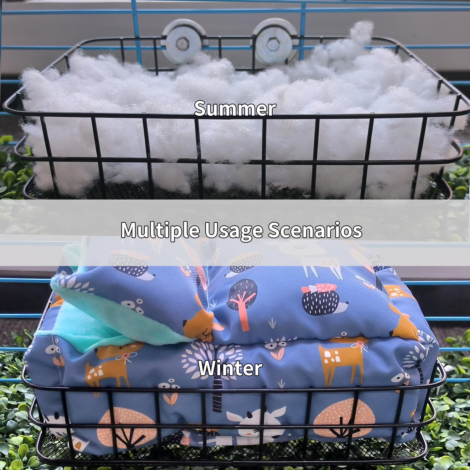 Guinea Pig Rat Hammock Metal Year-Round Use,Small Animal Hanging Hammock for Cage Chew Proof,Mini Pet Covered Nest Hammock and Metal Basket for Rat, Mouse, Chinchilla, Sugar Glider, Ferret