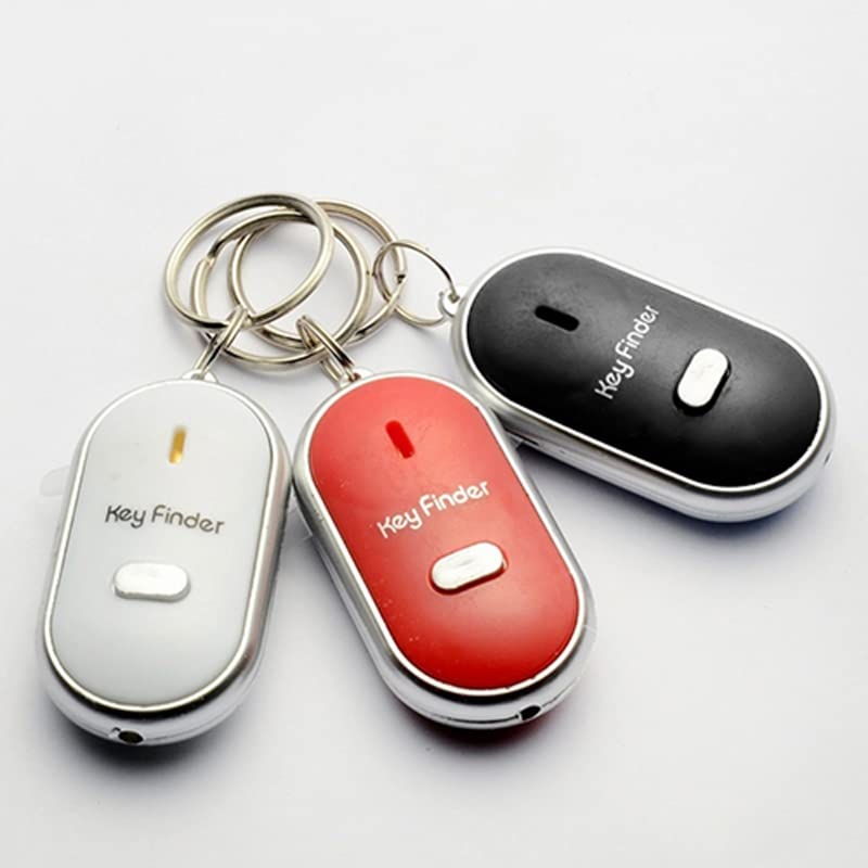 Whistle Key Finder LED Flashing Beeping Sound Remote Anti-Lost Key Finder Item Locator Keyring for Keys, Wallets, Bags, Luggage and More Pink
