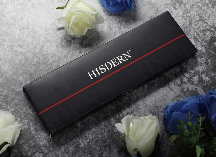 HISDERN Black White Plaid Bow Ties for Men Pre-Tied Bow Tie and Pocket Square Set Classic Formal Bowties for Wedding Party Adjustable