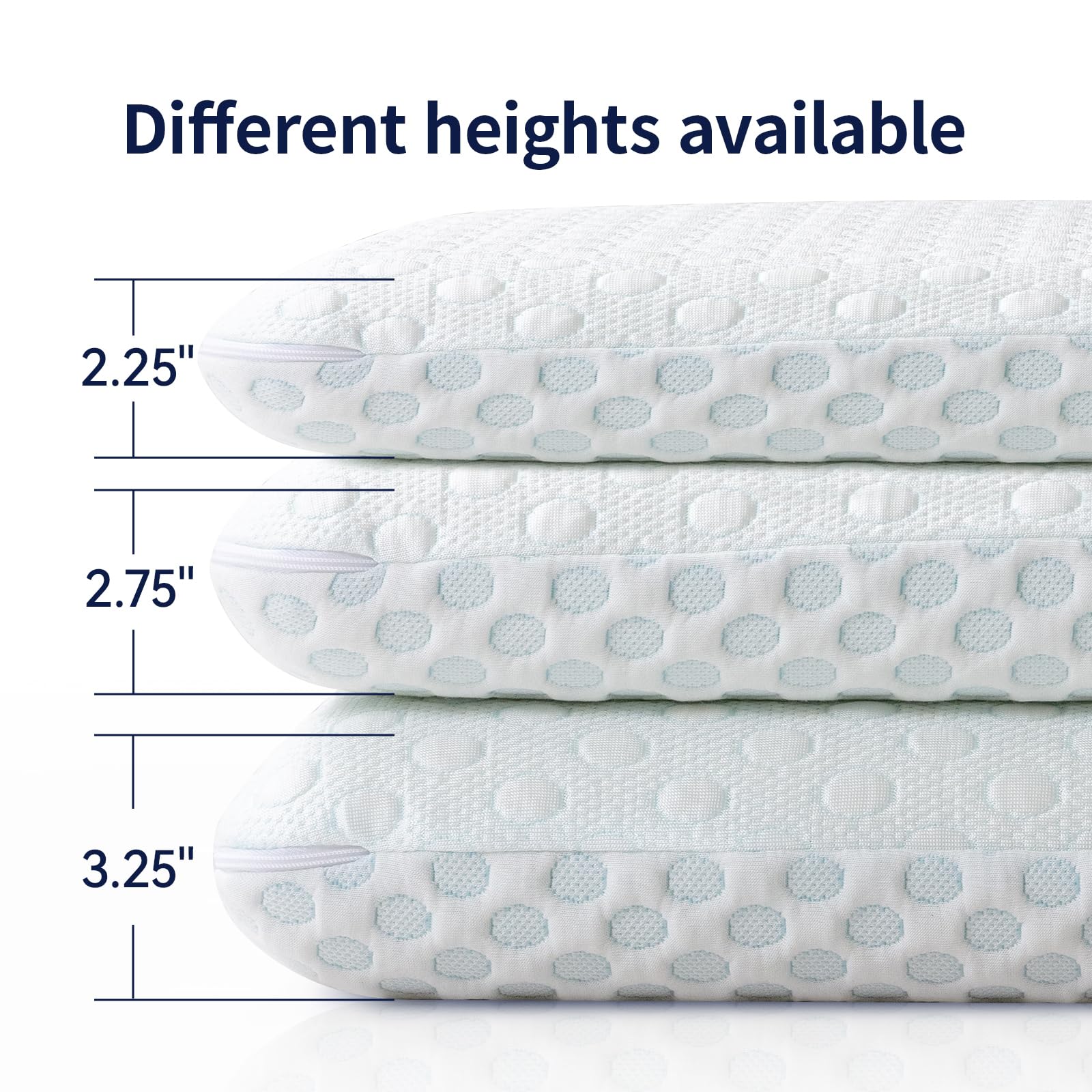 Hcore Ultra Thin Pillow 3.25" Stomach Sleeping, Slim Pillow for Side Back Stomach Sleepers, Gel Infused Memory Foam Pillow with Two-Sided Pillow - CertiPUR-US - Standard