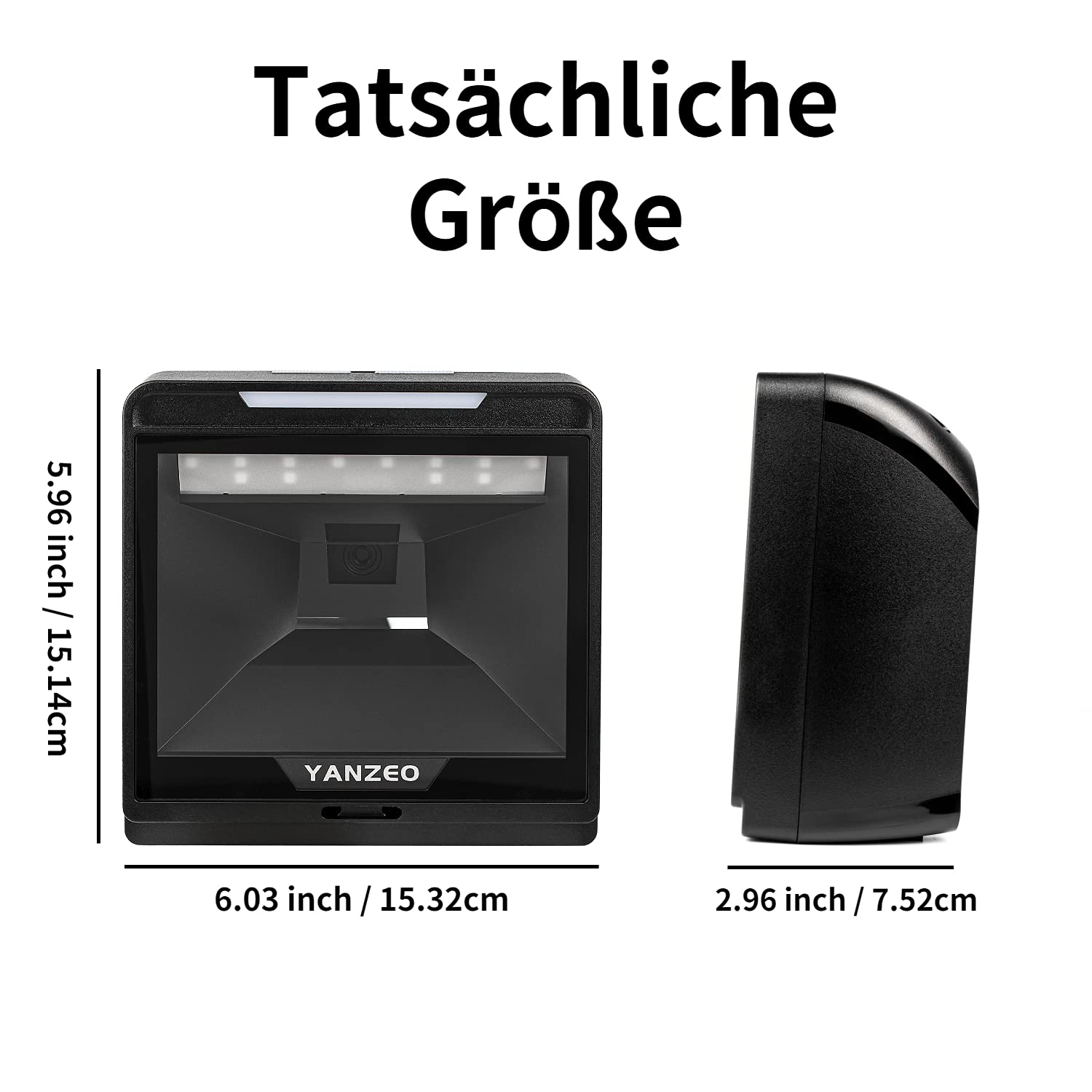 Yanzeo YS868 Laser Flatbed Desktop Omnidirectional Bar Code Reader High Speed Automatic 1D Laser Barcode Scanner Image