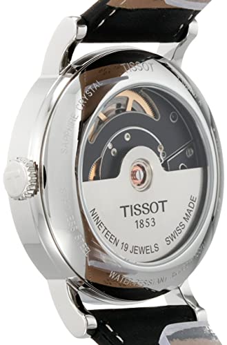 Tissot Mens Everytime Desire Auto 316L Stainless Steel case Automatic Watch, Black, Leather, 21 (T1094071603201)