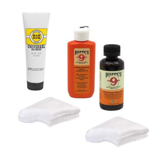 Gun Cleaning Kit Including Gun Cleaner, Lube Oil, and Anti-Rust Grease with Patches