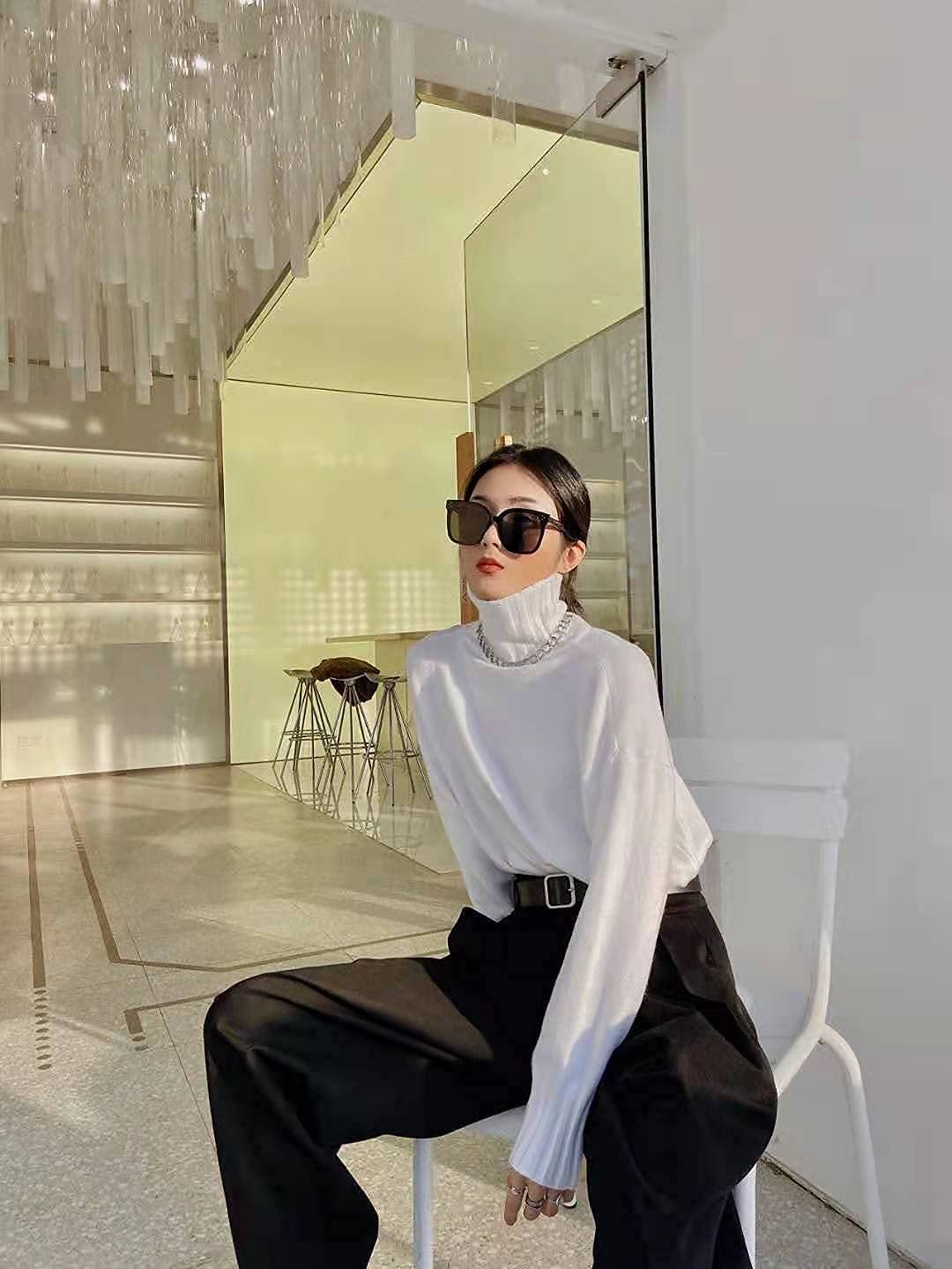 GM Monster her 01 Sunglasses Women Anti Blue Light Luxury Retro UV400 Oversized Unisex Polarized Sunglasses for Men Women - Black her 01