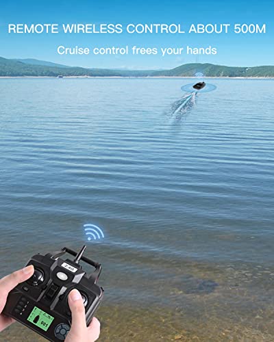 KNRD Professional Fishing Bait Boat, 500M Remote Control Fish Finder with GPS Return Function, High Speed Dual Motor, 2KG Loading (Size : 10000mah)