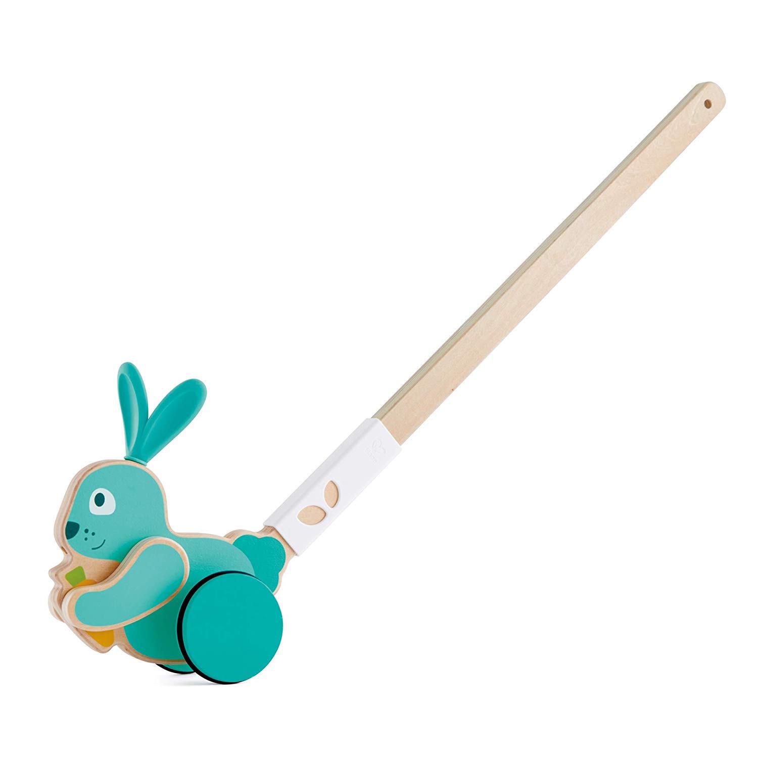 Hape Bunny Push Pal | Wooden Push-Along Bunny, Baby Walker Push Toy, Multicolor (E0358)