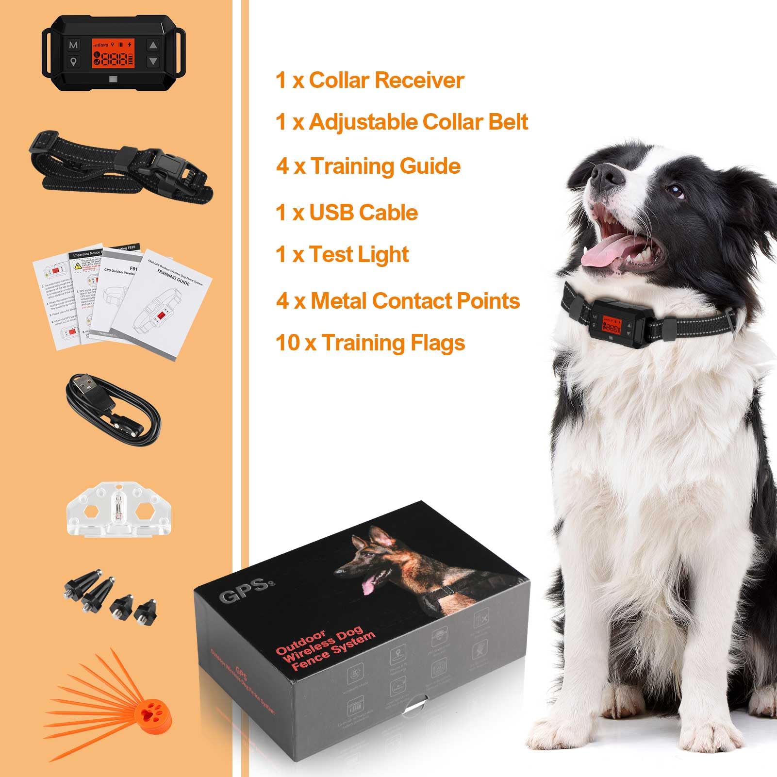 GPS Wireless Dog Fence - Electric Dog Fence with GPS, 2023 Waterproof Pet Containment System Range 99~2997FT, Tone/Vibration/Shock, Rechargeable Harmless & Adjustable Strength Suitable for All Dogs
