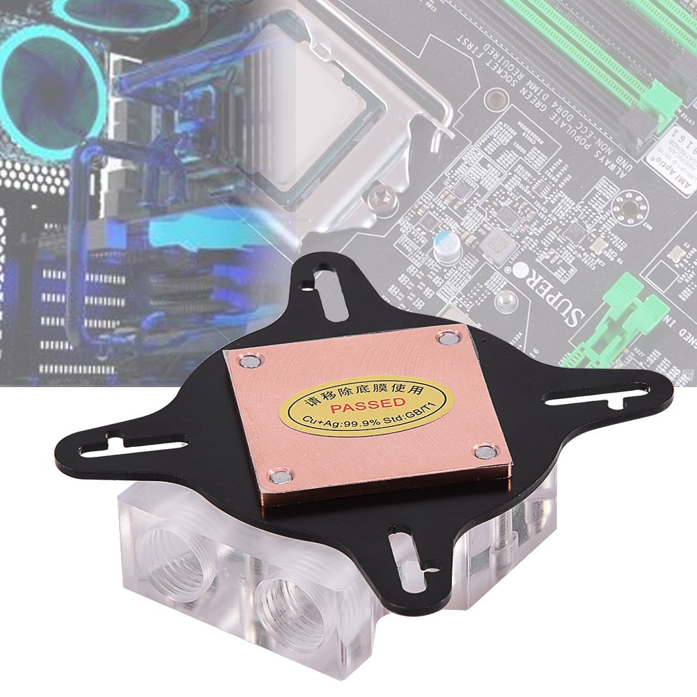 GPU Liquid Cooler,Computer GPU Universal Water Cooling Block Waterblock 40mm Copper Base,Processed with Anti-Oxidization Technology,Perfectly Fit The GPU,Carry Away More Heat from GPU Quickly