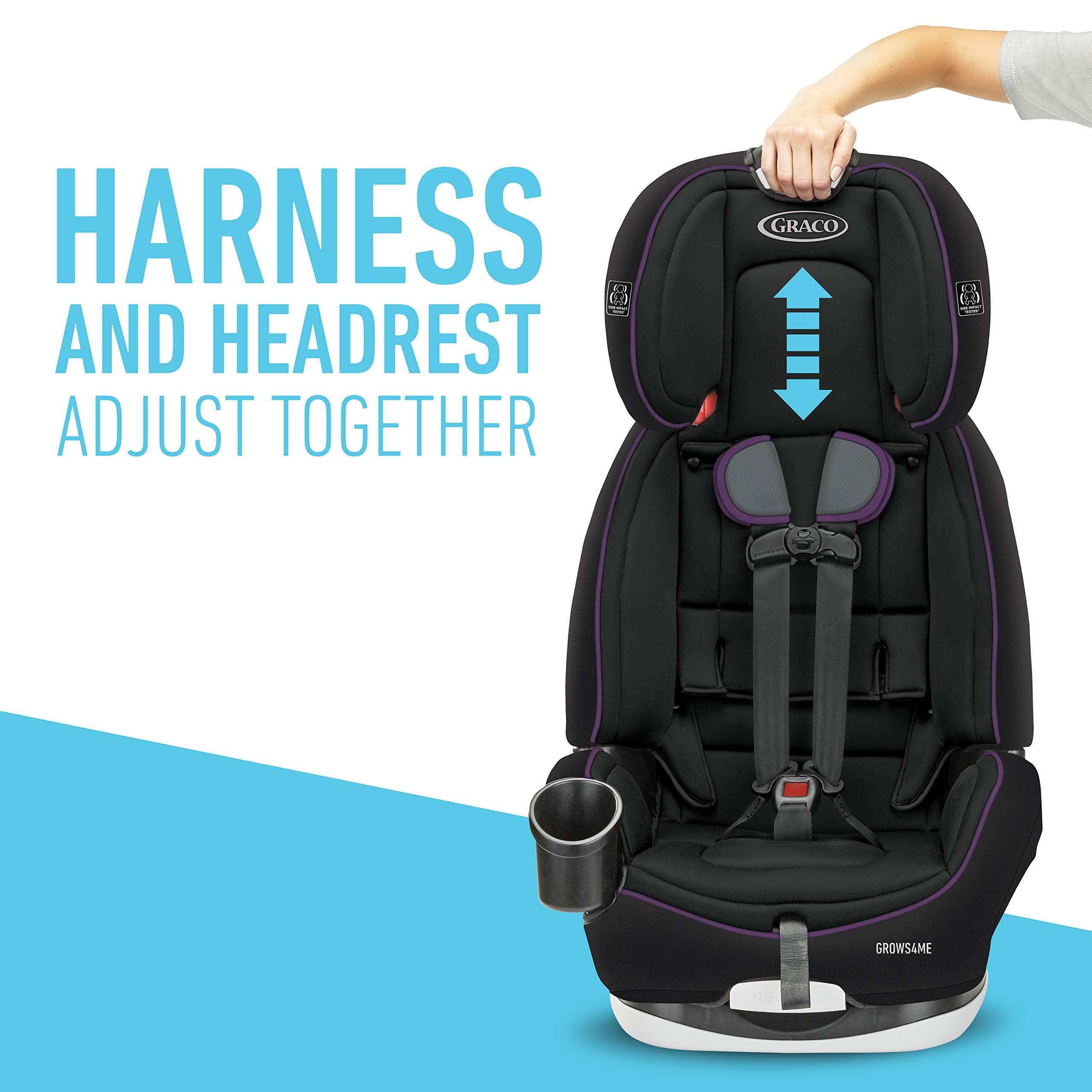 Graco Grows4Me 4 in 1 Car Seat, Infant to Toddler Car Seat with 4 Modes, Vega 1 Count (Pack of 1)
