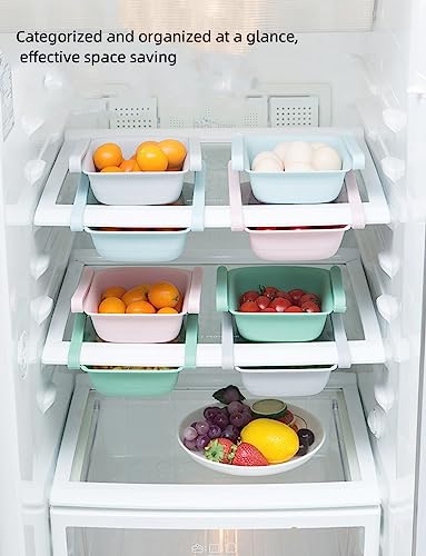 Rectangular Lazy Susan for Refrigerator，3 Pack Kitchen/Fridge Organizers and Storage for Cabinet, Table, Pantry, Kitchen, Countertop（16.5 * 15.5 * 6.5cm） (Pink)