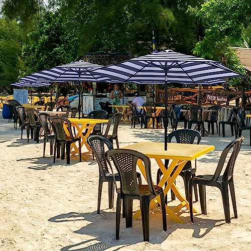 Sunshine Outdoor 9ft with 6 Ribs Patio Umbrella Replacement Canopy Market Umbrella Top Outdoor Umbrella Canopy Black & White(2pcs/package)