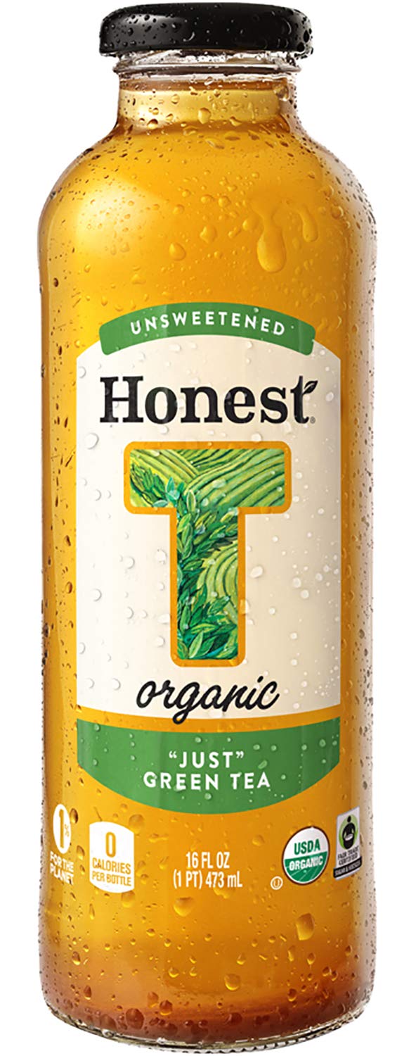Honest Organic, Unsweetened,"Just" Green Tea, 16 fl oz (12 Glass Bottles)