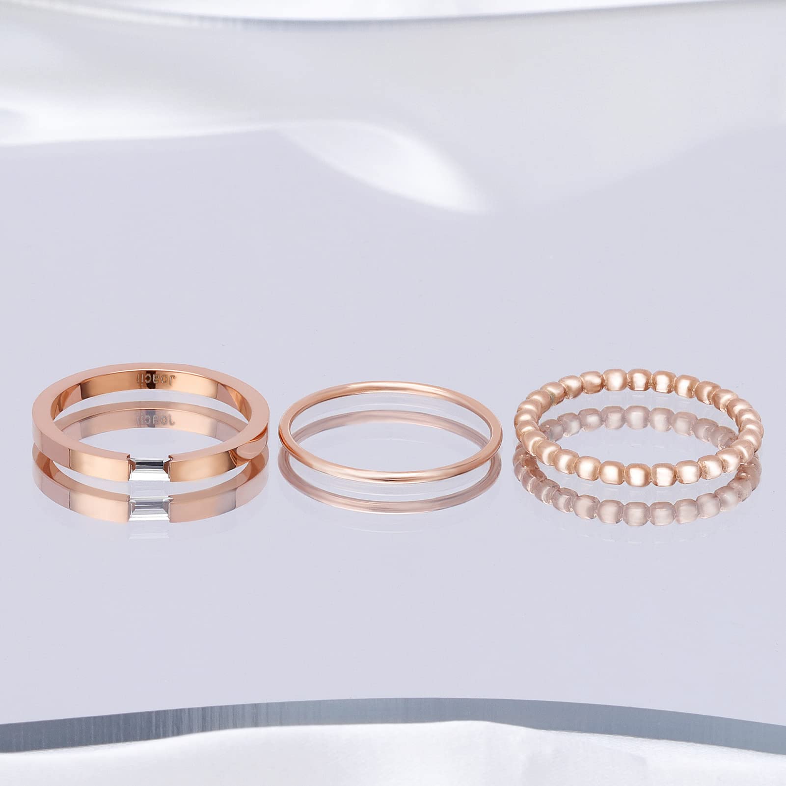 Joacii Gold Rings for Women 18K Gold Plated Stainless Steel Stackable Rings for Men Comfort Fit Size 6