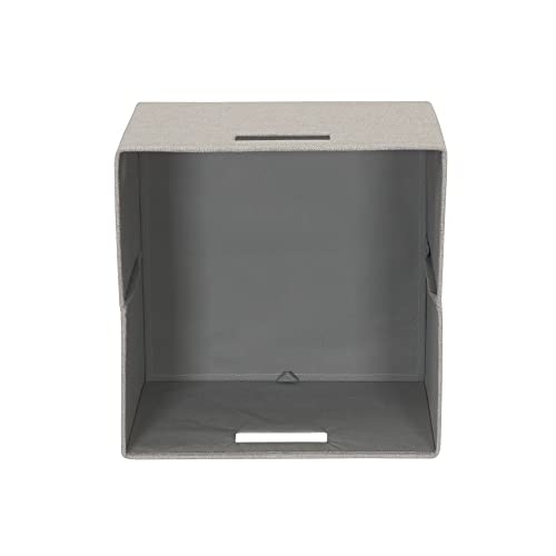 Household Essentials Fabric Storage Bins 2 Piece Set, Strong Poly-Woven Fabric, Sturdy Chipboard Sides
