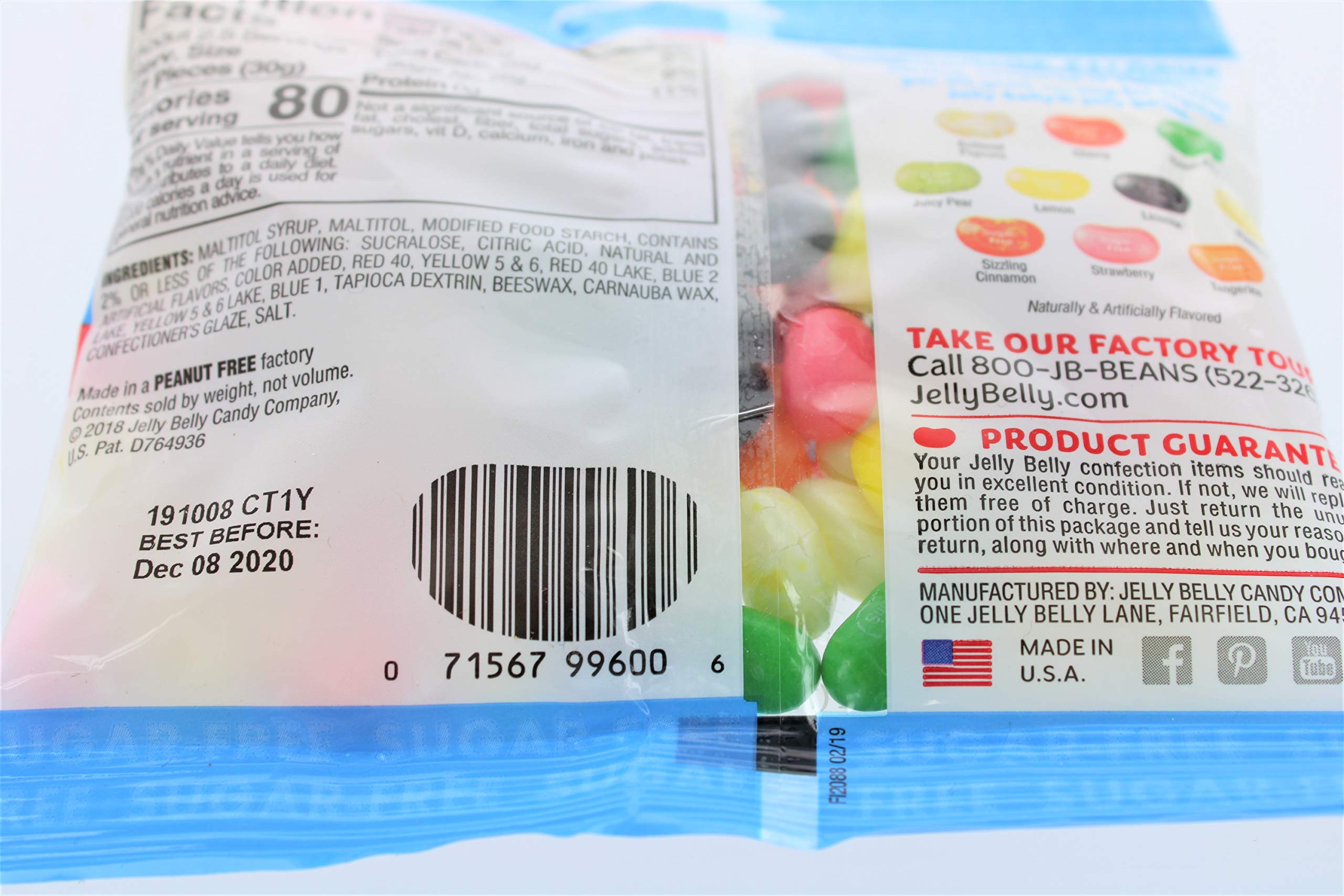 Jelly Belly Sugar Free Assorted Flavor Jelly Beans 2.8 oz Bag (3 Pack)