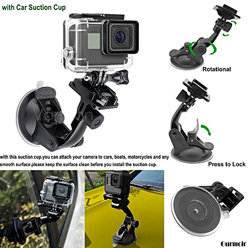 Gurmoir Basic Common Action Camera Video Accessory kit Bundles for Hero 11 10 9 8 7 6 5 4 3 Max Osmo Action/Action 2, SJCAM, and More(DT05)