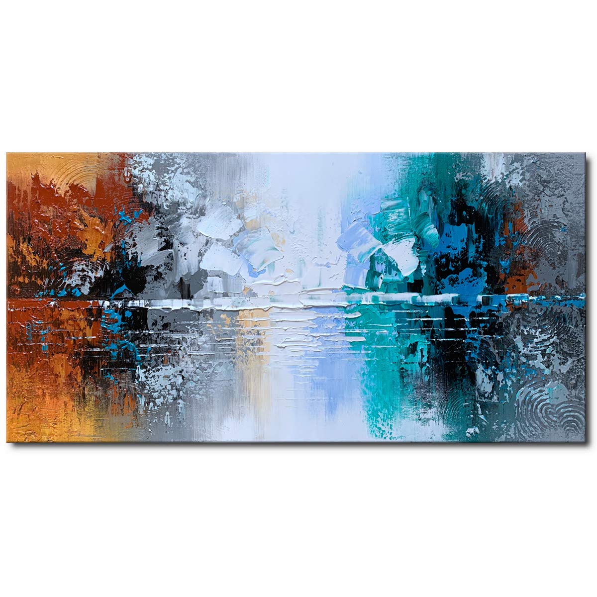 Hand Painted Textured 3D Oil Painting on Canvas Abstract Wall Art Landscape Artwork