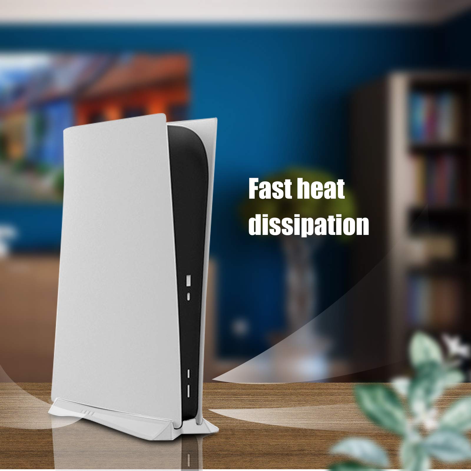 HEATFUN PS5 Stand, Vertical Stand for PS5 Disc Edition - White