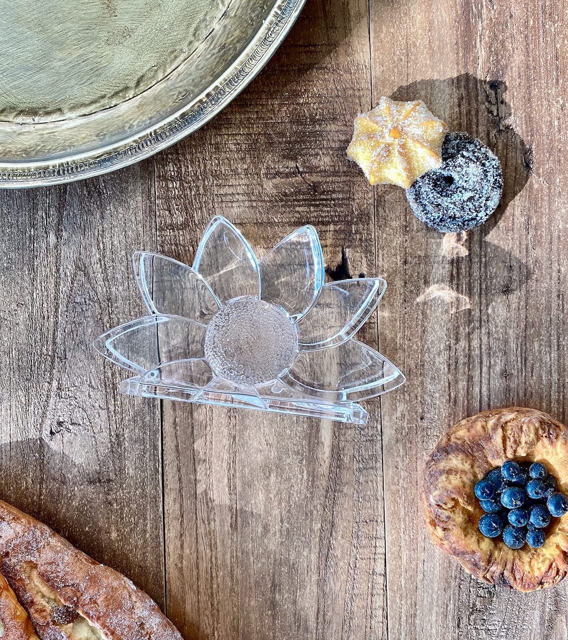 KLIFA- SUNFLOWER Acrylic Napkin Holder, Freestanding Tissue Dispenser, Countertop, Clear