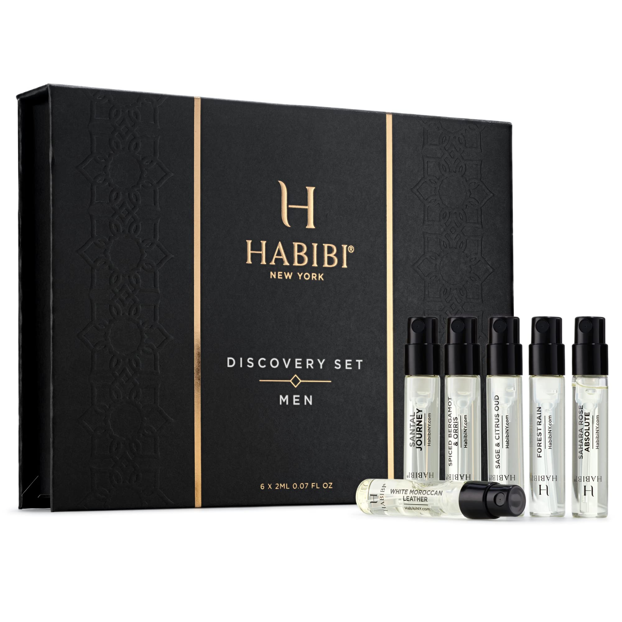 H HABIBI Deluxe Sample Collection Discovery Sets - Men's Cologne, Oud Perfume & Women's Mini Perfume Samples - 18x0.07 Fl Oz Travel Size Fragrances
