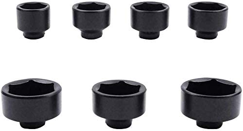 iBetter 7-Piece Oil Filter Wrench Set, Black, Aluminum, 24mm-38mm