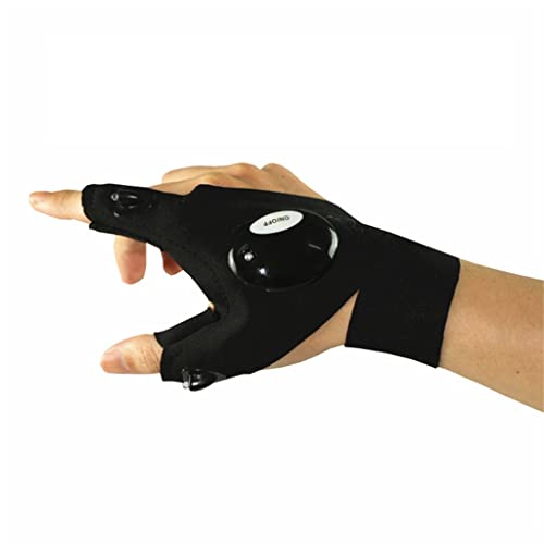 LHLLHL Fingerless Gloves Flashlight Outdoor Tools Fishing Camp Hiking Multi-Light Left and Right Hand Tools ( Color : E , Size : 36*13.5cm )