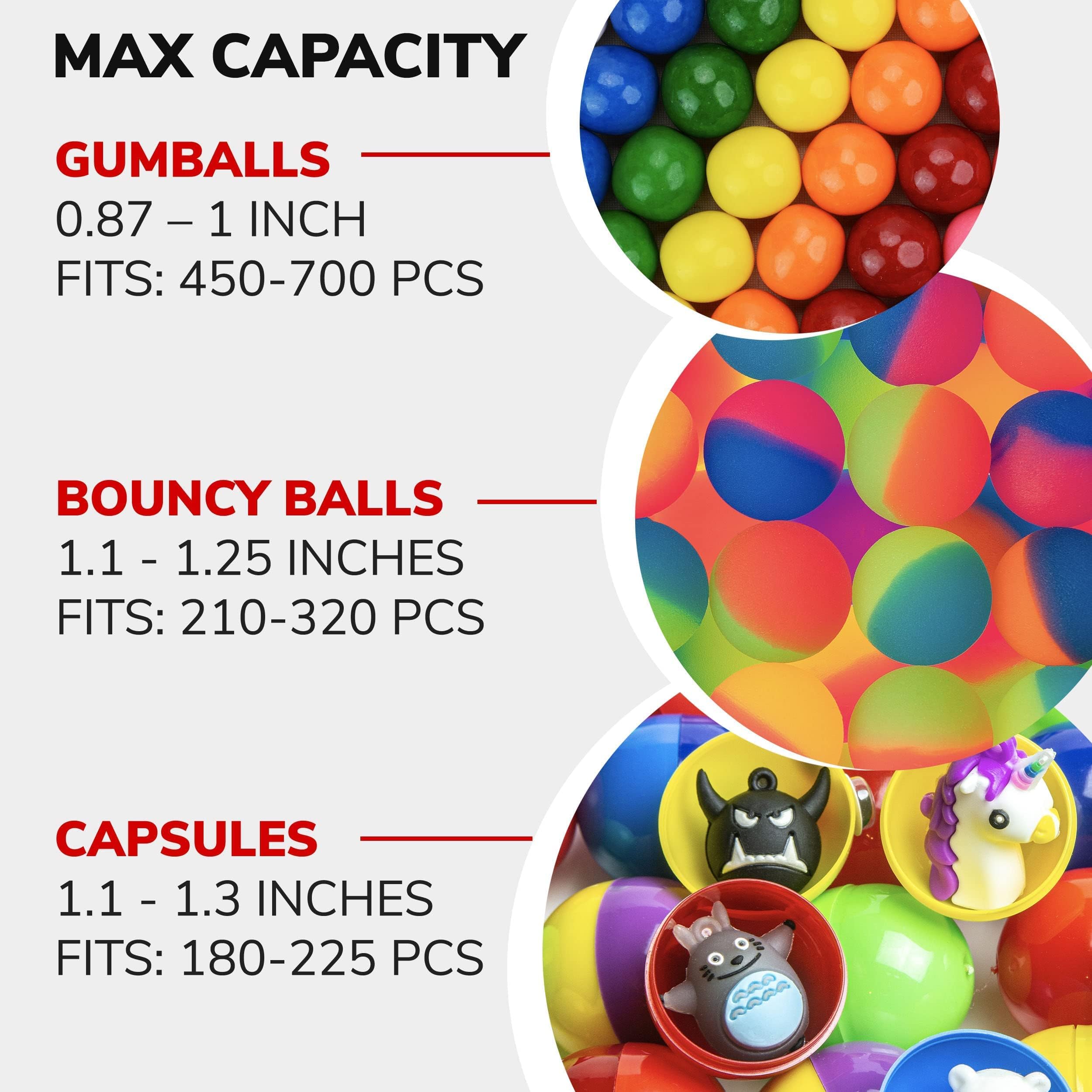 Gumball Machine for Kids - 2 Vending Machines with Stand & Connecting Board Bundle - Bubble Gum Blue Vending Machine and Black Metal Stand Bundle - Coin Gumball Machine