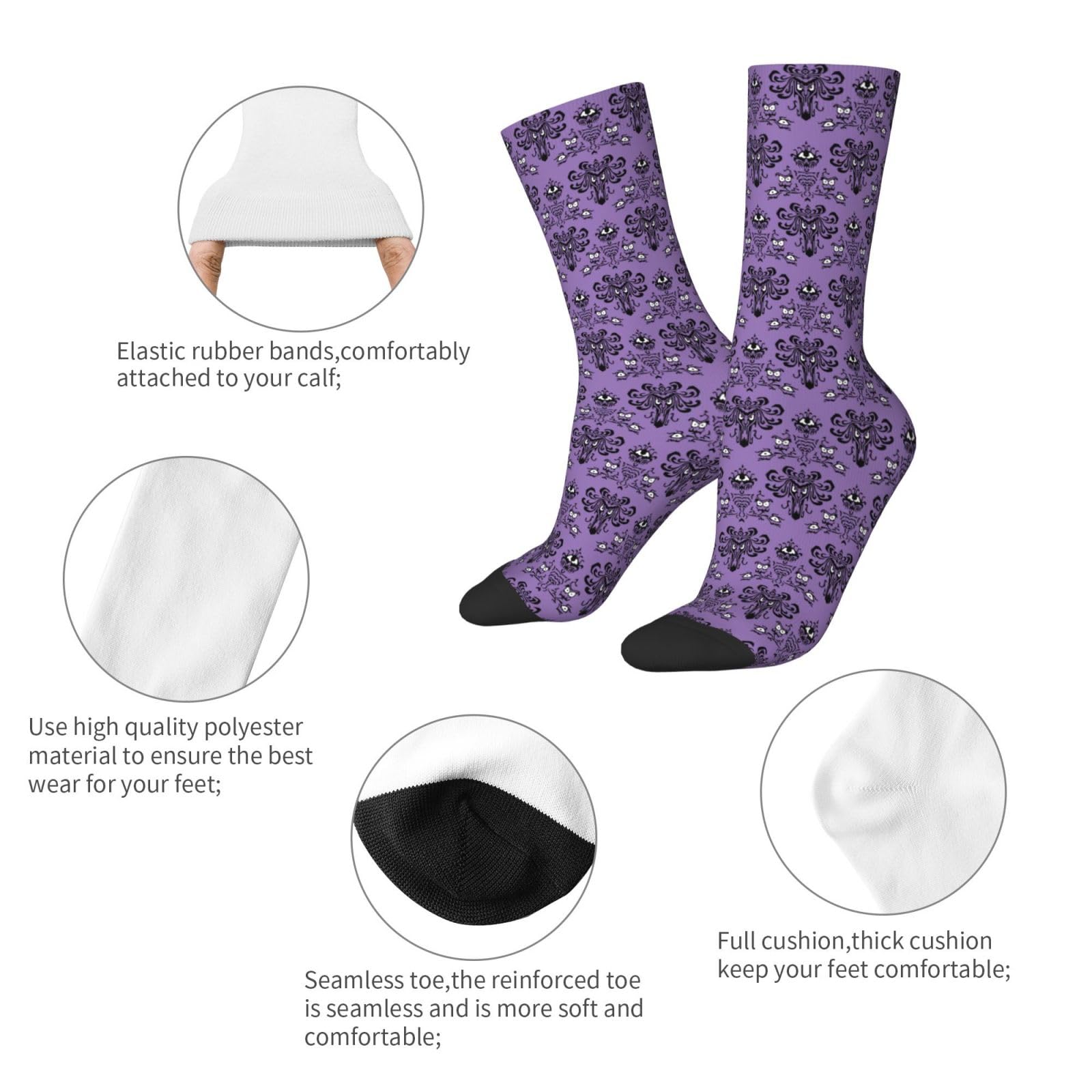 Haunted the Mansion Cool Socks For Men Women Fun Novelty Crew Socks