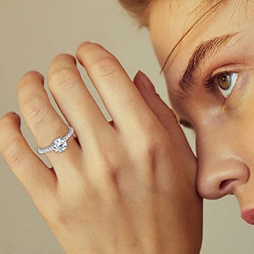 Hemlock Women Diamonds Ring Promise Wedding Ring Jewelry Luxury Rings Crystal Gift for Her