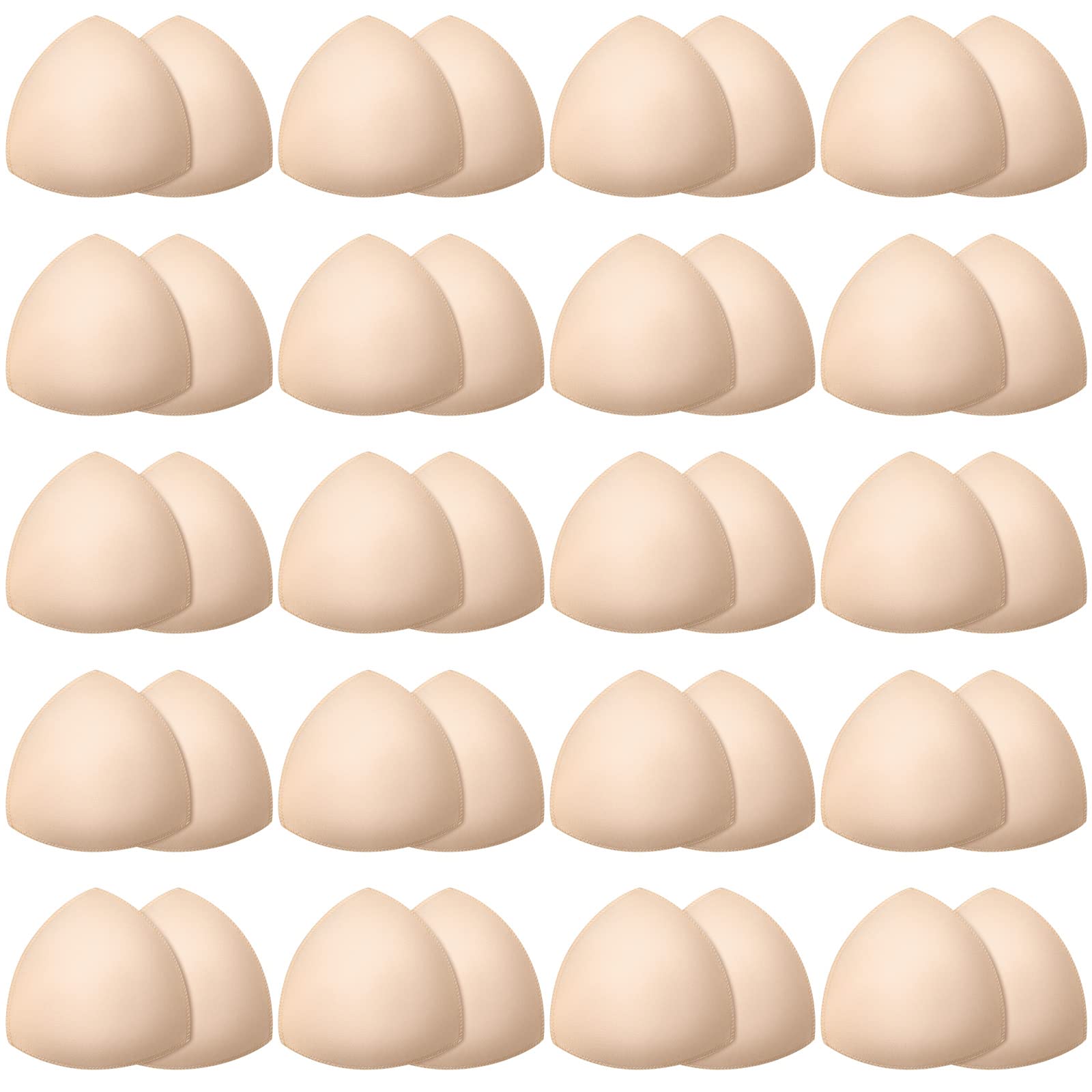 Handepo 50 Pairs Triangle Sports Bra Pads Inserts Removable and Washable Bra Cups Inserts Push Up Breast Bra Insert Pads for Bikinis Top Swimsuit Sport Bra Removable Bra Cup Inserts Pad