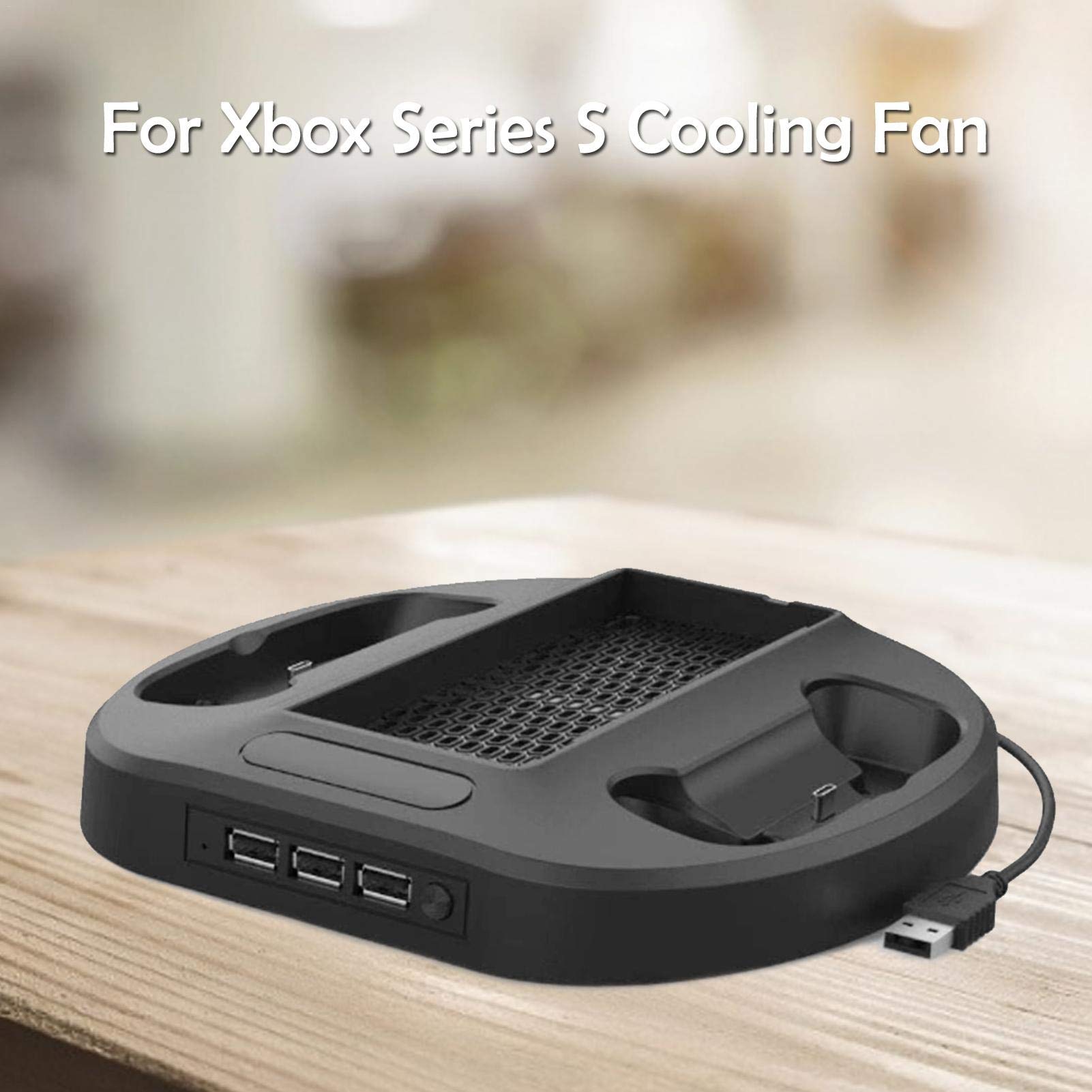 Hengjierun Multifunctional Vertical Stand For Xbox Series S, Console Stand Holder With Cooling Fan, Controller Charger, Extra 3 USB Ports