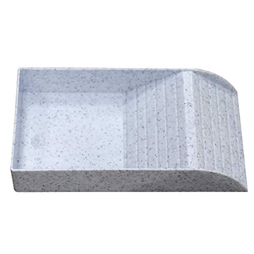 WINGOFFLY Large Reptile Feeding Dish with Ramp and Basking Platform Plastic Turtle Food and Water Bowl Also Fit for Bath Aquarium Habitat for Lizards Amphibians