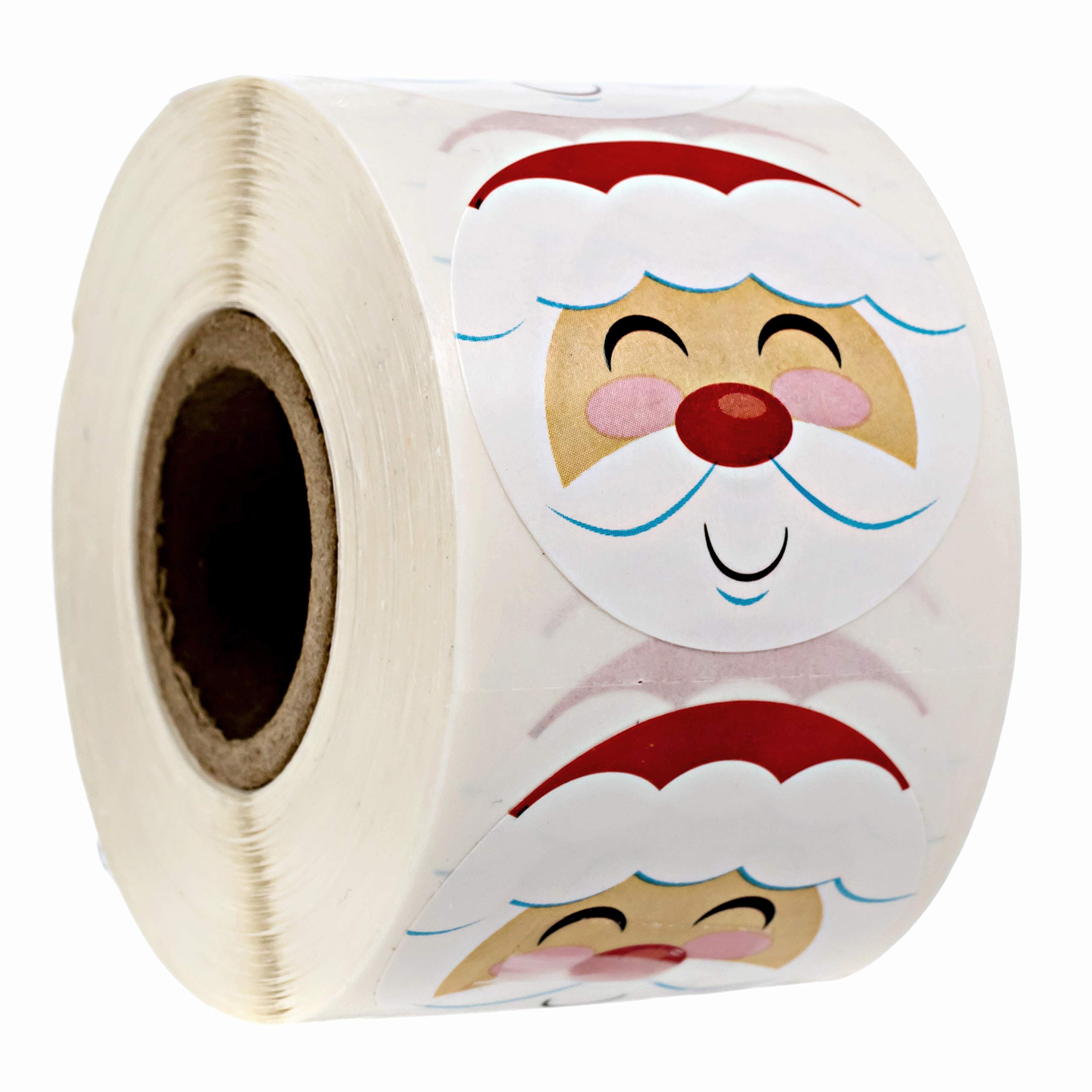 Jolly Santa Holiday Sticker / 1.5" Santa Claus Face Label/Roll of 500 Jolly St. Nick Christmas Stickers