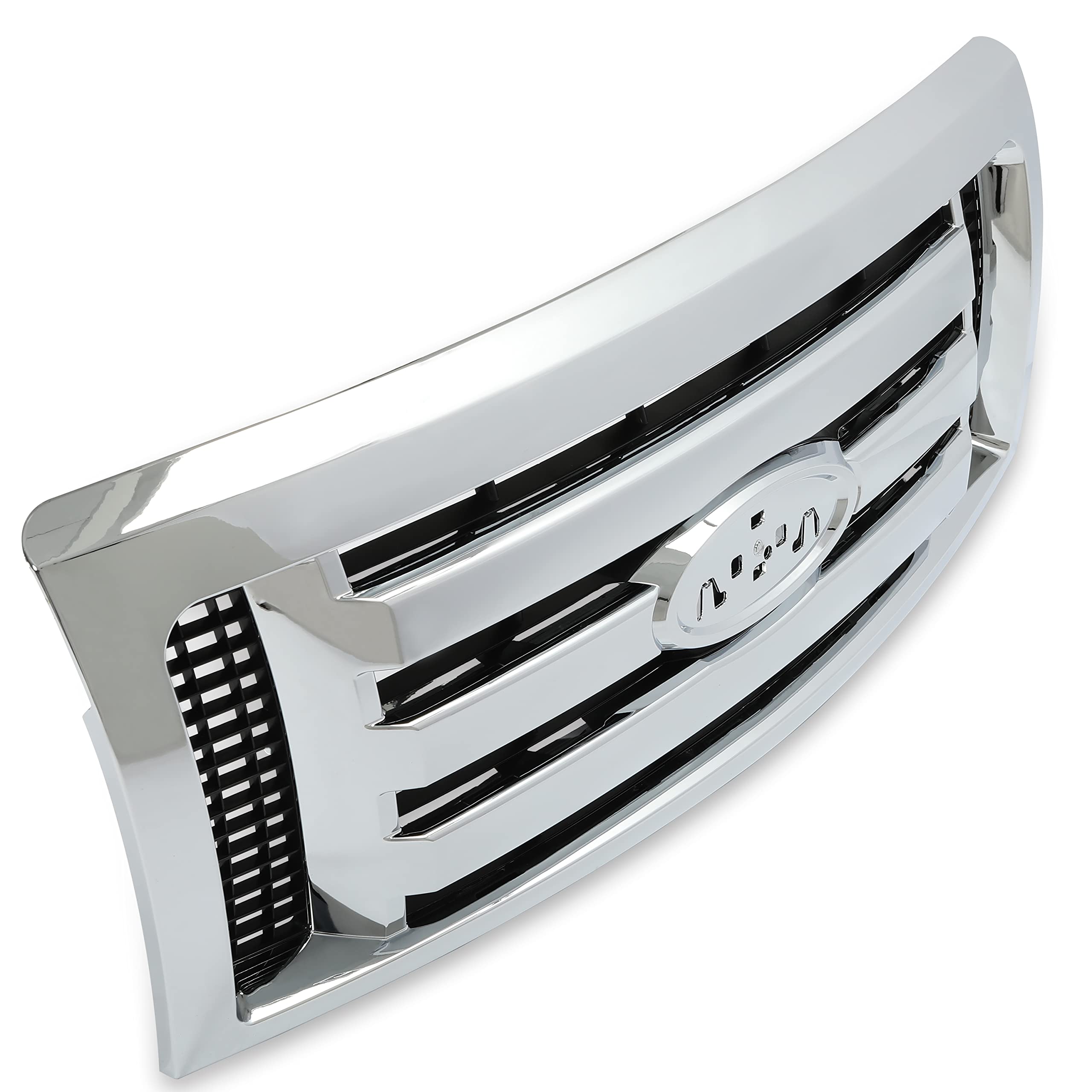 HECASA Front Bumper Grill Compatible with 2009-2012 Ford F150 9L3Z8200D FO1200511 Bumper Guard Cover Hood Grille Shell Chrome Silvery