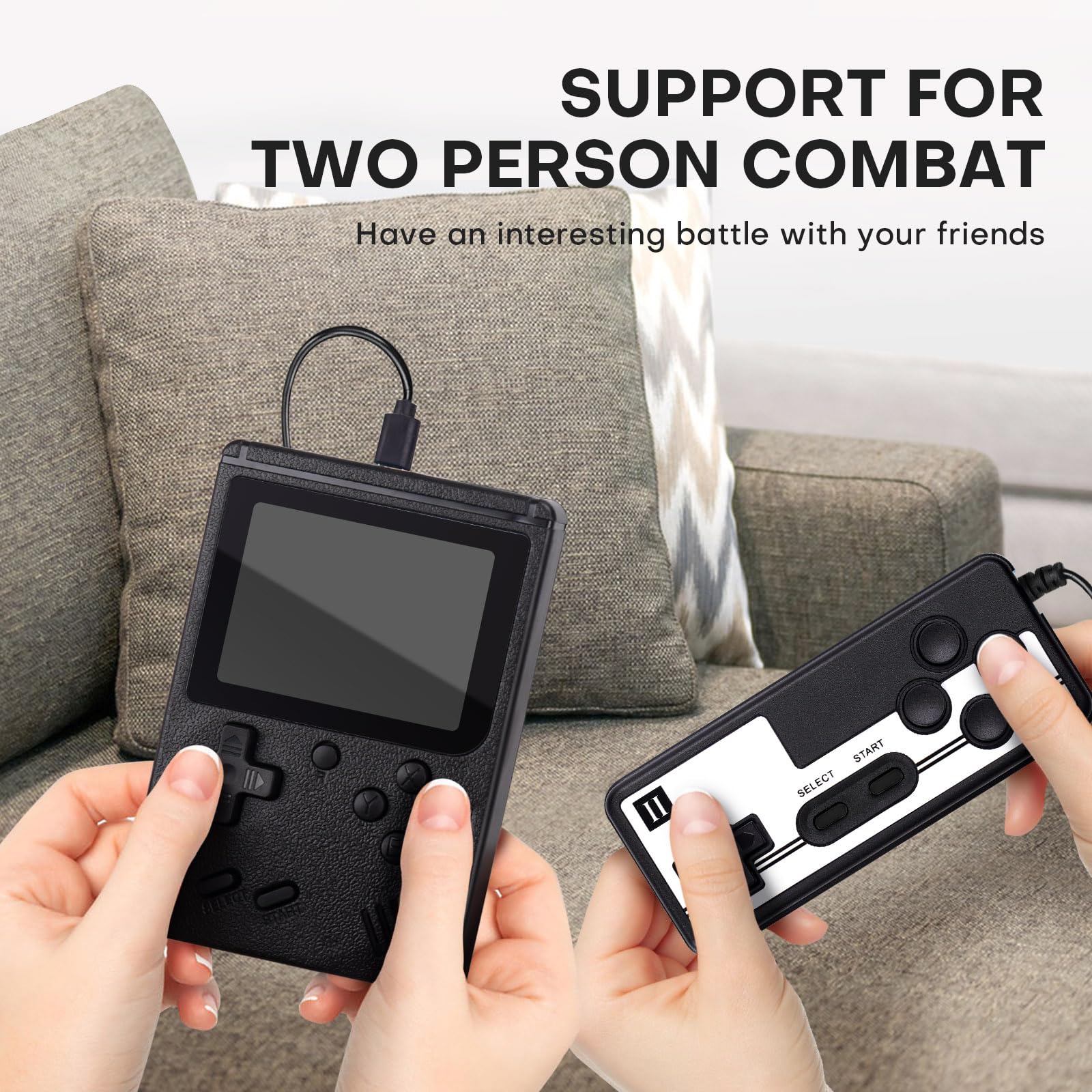 Handheld Game Console with Classical Retro Single and 2 Players, 3.0 Inch Gameboy Kids Screen Portable Retro Video Game Console Support TV Connection(400 Black Games)