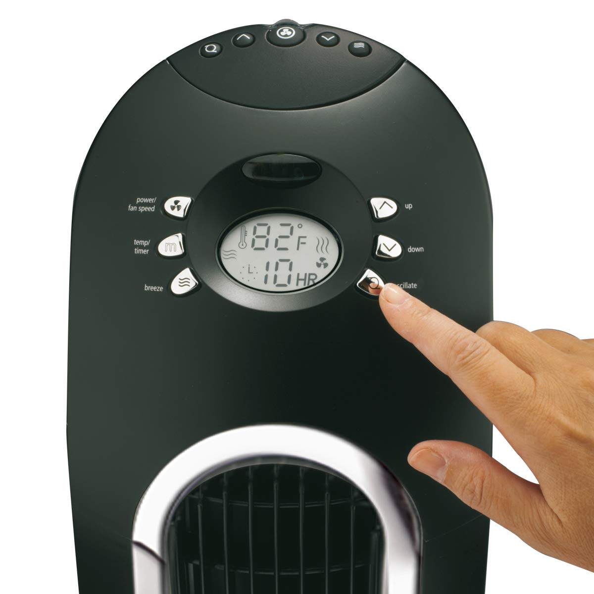 Honeywell Fresh Breeze Tower Fan with Remote Control HYF048 Black With Programmable Thermostat, Timer Shut-Off Function & Dust Filter