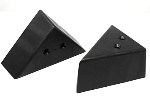 JSP Manufacturing 3" Triangle Plastic Furniture Black Corner Legs - Sofa Couch Chair Ottoman (4 Legs)